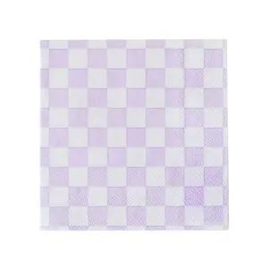 JOLLITY & CO Checkered Large Napkins - Purple Posse