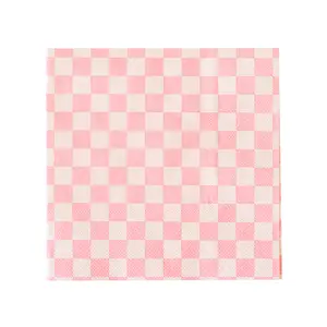 JOLLITY & CO Checkered Large Napkins - Tickle Me Pink