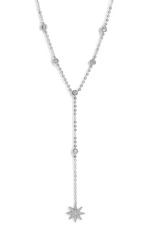 MAZIN JEWELS Starburst Lariat Necklace - Silver