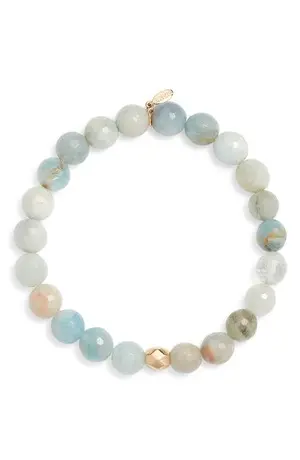 Anzie Boheme Faceted Aquamarine Beaded Stretch Bracelet - Blue
