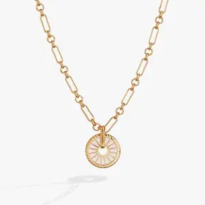 ALEX AND ANI Mother-of-pearl Starburst Toggle Necklace - Gold