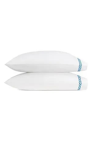 MATOUK Classic Chain Set Of 2 Pillowcases Cobalt