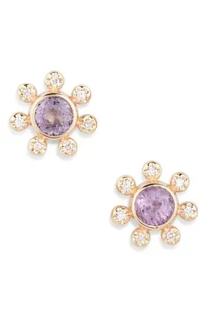 Anzie Dew Drop Marine Étoile Stud Earrings - Pink