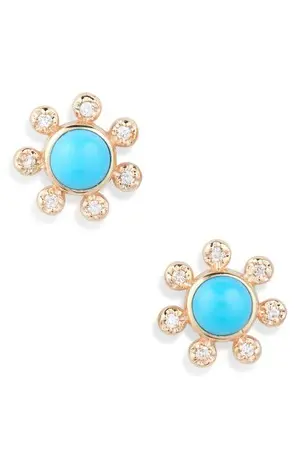 Anzie Dew Drop Marine Étoile Stud Earrings - Turquoise/ Aqua