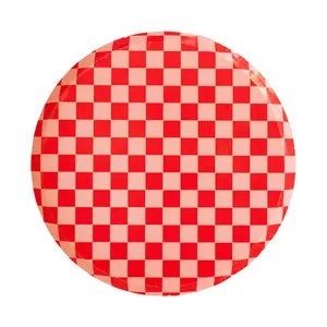 JOLLITY & CO Checkered Dinner Plates Cherry Crush