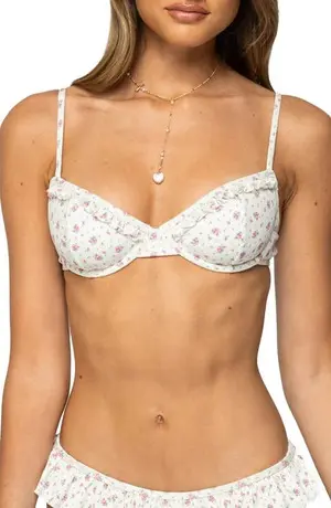 EDIKTED Amelia Underwire Bikini Top - White
