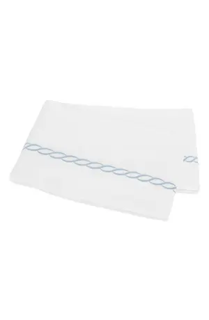 MATOUK Classic Chain Cotton Percale Flat Sheet - Light Blue