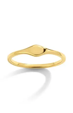MAZIN JEWELS Micro Signet Ring - Gold
