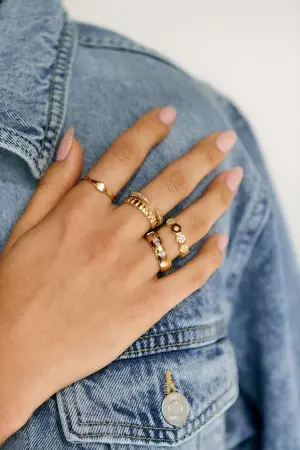 MAZIN JEWELS Open Rivet Ring - Silver