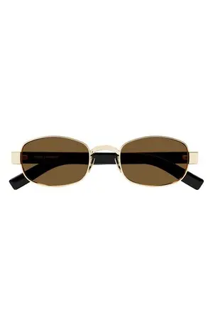Saint Laurent Sl 706 Oval Sunglasses - Gold