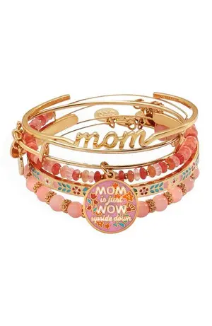ALEX AND ANI Mother's Day Floral Bracelet Set - Gold