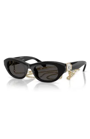 SWAROVSKI 50mm Pillow Sunglasses With Chain