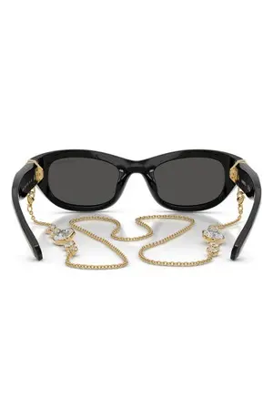 SWAROVSKI 50mm Pillow Sunglasses With Chain