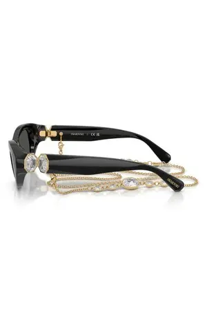 SWAROVSKI 50mm Pillow Sunglasses With Chain