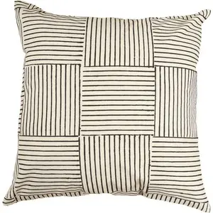 NINÉH Desert Dunes Hand Block Print Pillowcover - Black And Cream