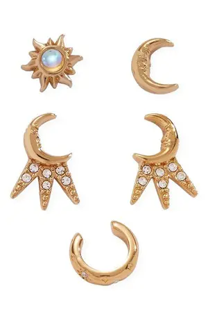 ALEX AND ANI Sun And Moon Earring Set - Gold