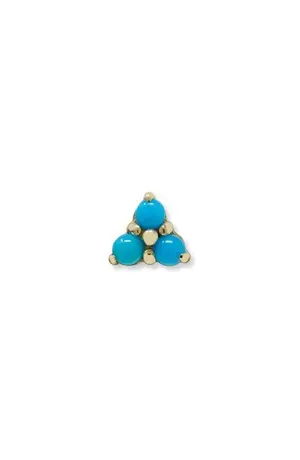 Anzie Clo Turquoise Trio Single Stud Earring - Turquoise/ Aqua