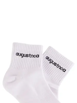 AUGUSTNOA Cotton Blend Crew Socks - White