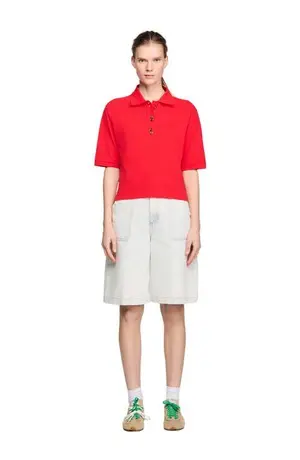 Sandro Short-sleeve Polo Shirt With Embroidery