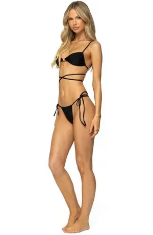 EDIKTED Buffie Wrap Bikini Top - Black