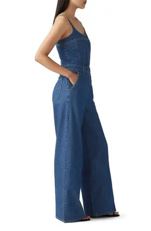 LEVI'S Bustier Zip Denim Jumpsuit - Smashing