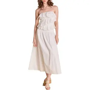 Endless Rose Mixed Media Ruffle Maxi Dress
