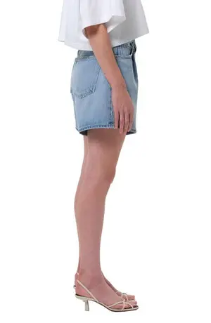 AGOLDE Rhoda Pleated Denim Shorts - Raft