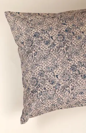 NINÉH Azure Blue Kalamkari Handcrafted Pillowcover