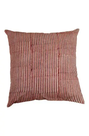 NINÉH Rustic Stripes Hand Block Print Pillowcover - Multi-colored Stripe Pattern