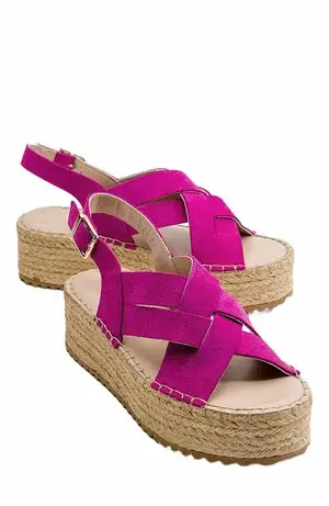 Women's Fuchsia Platform Sandals