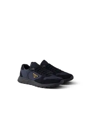 Prada Prax 2.0 Re-nylon And Suede Sneakers - Blue