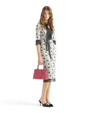 Prada Printed Georgette Sheath Dress - Neutral