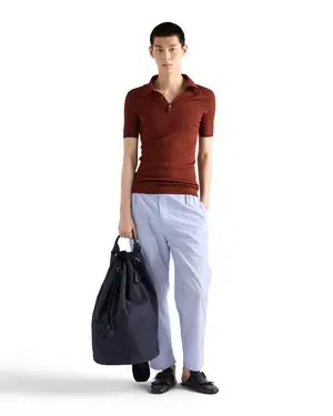 Prada Canvas Drawstring Duffle Bag - Blue
