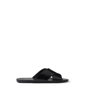 Prada Brushed Leather Slides
