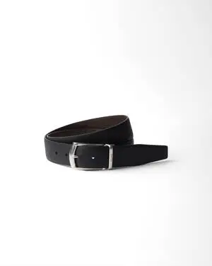 Prada Prada Reversible Saffiano Leather Belt Black