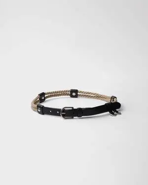 Prada Leather And Cord Belt