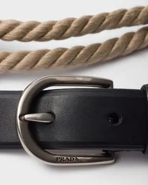 Prada Leather And Cord Belt