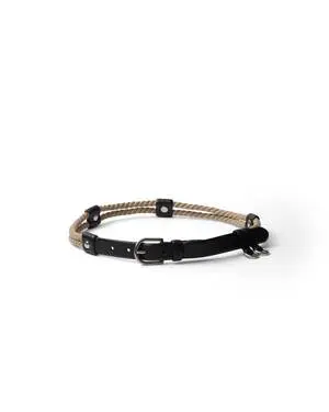 Prada Leather And Cord Belt - Black
