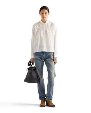 Prada Embroidered Batiste Shirt