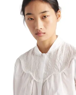 Prada Embroidered Batiste Shirt