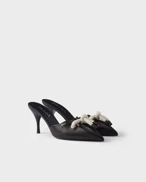 Prada Nappa Leather Mules With Cord Detail