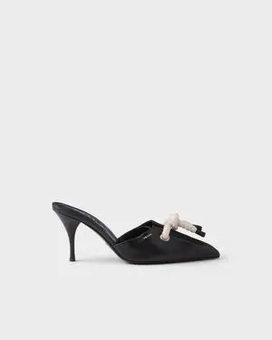 Prada Nappa Leather Mules With Cord Detail