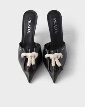 Prada Nappa Leather Mules With Cord Detail