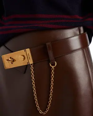 Prada Leather Miniskirt - Brown