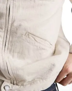 Prada Chambray Blouson Jacket - Neutral