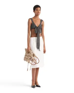 Prada Polka-dot Silk Chiffon Bralette Top