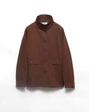 Prada Old Gabardine Cotton Shirt Jacket - Brown