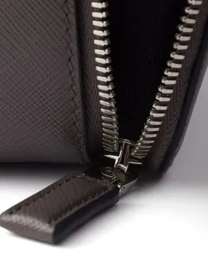 Prada Brique Medium Saffiano Leather Bag - Grey