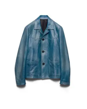 Prada Nappa Leather Jacket - Blue