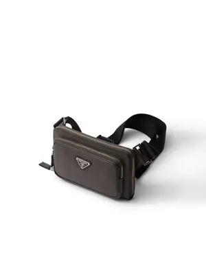 Prada Saffiano Leather Belt Bag - Grey